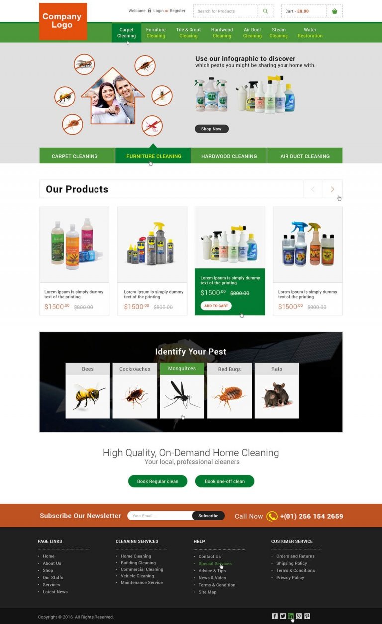 Pest Control Service Website Template | Ved Web Services